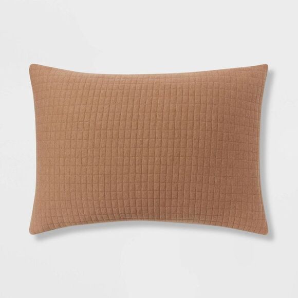 Threshold | Bedding | Threshold Standard Jersey Quilt Sham Light Brown ...